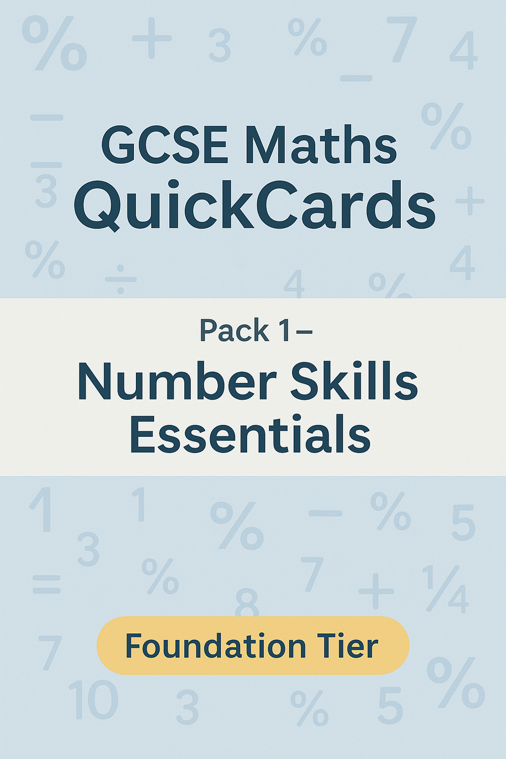 GCSE Maths Quick Card - Numbers Foundation