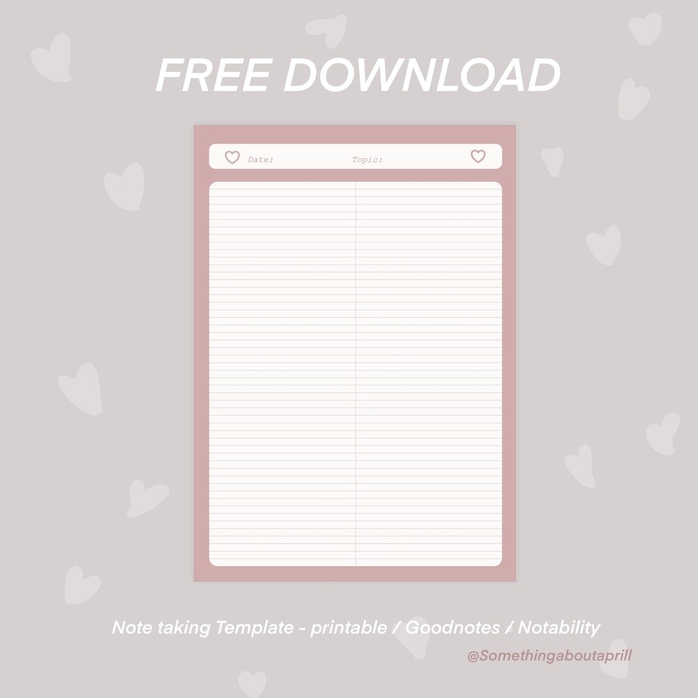Free Notes Template |Printable Lecture Notes | |Digital Student ...