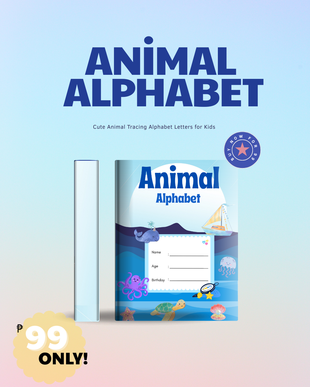 Animal Tracing Alphabet Letters for Kids