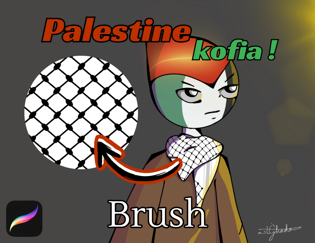 palestine keffiyeh (kofia) procreate brush