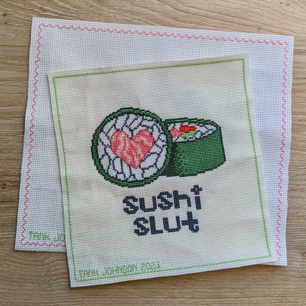 "Sushi Sl*t" Cross Stitch Pattern
