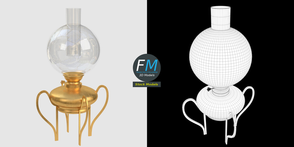 3D MODEL - Oil lamp