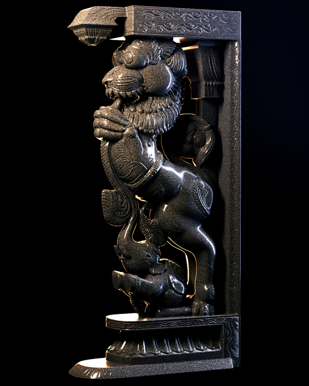 Temple pillar - Yazhi