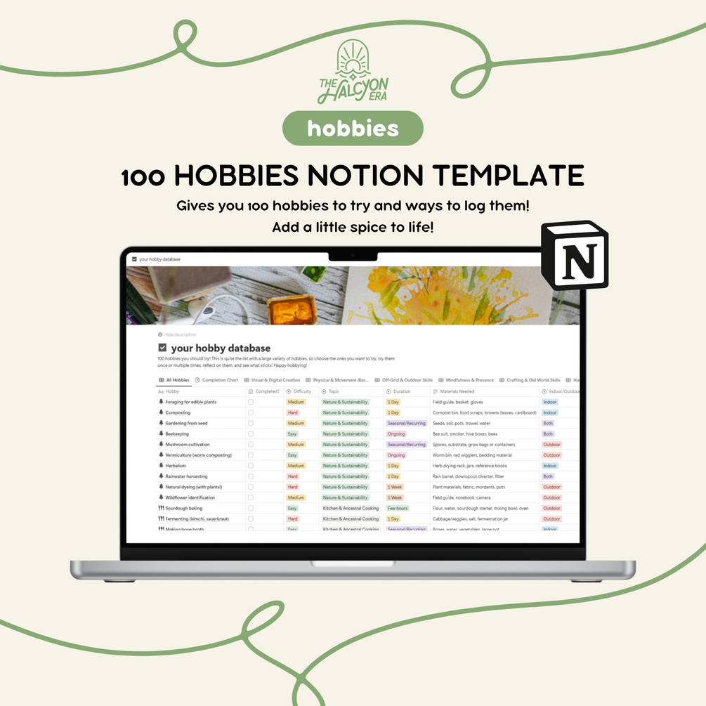 Your Giant Hobby Database Notion Template