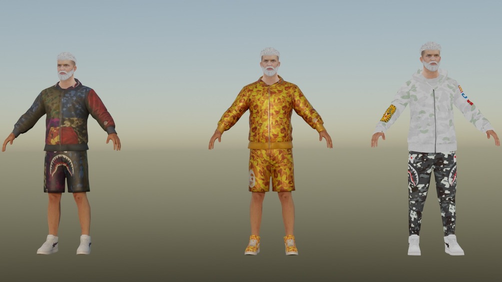 PUBG BAPE SETS 3D MODELS
