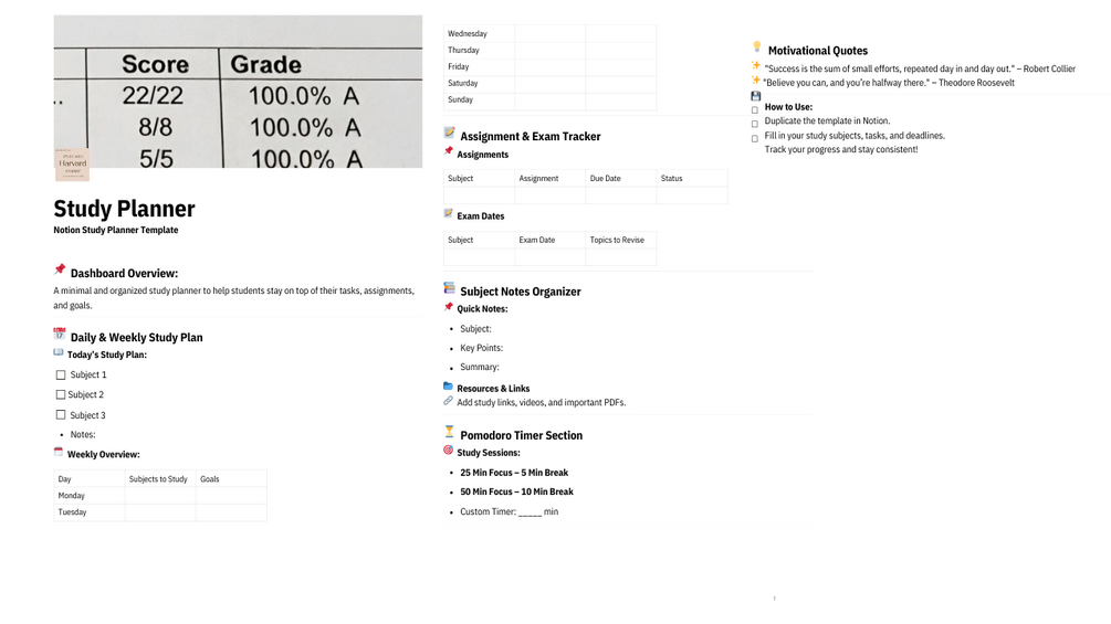 Ultimate Notion Study Planner