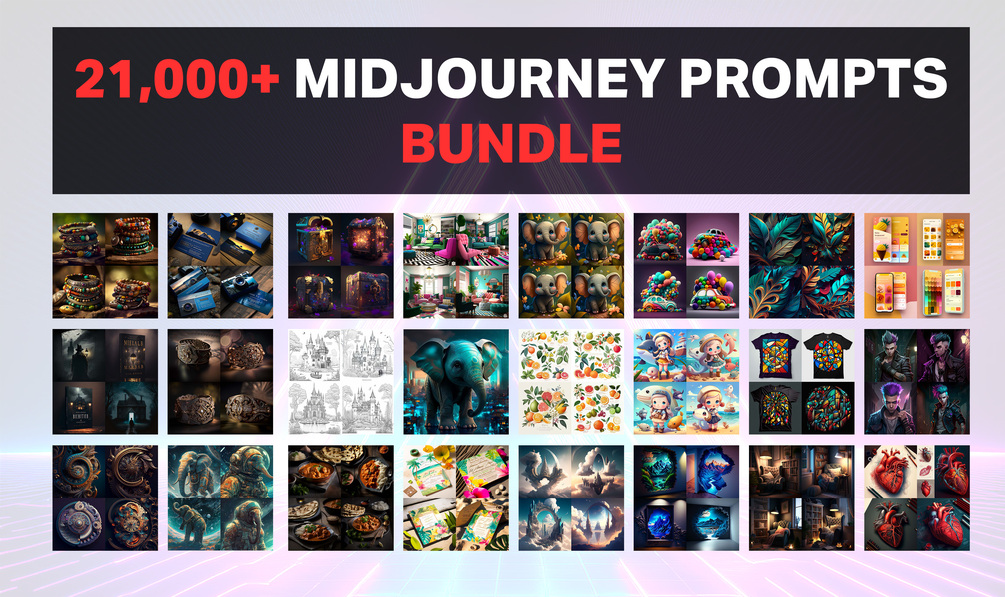 21,000+ Midjourney Prompts Bundle