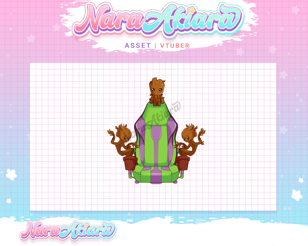 Vtuber Assets Gaming Chair with Plant