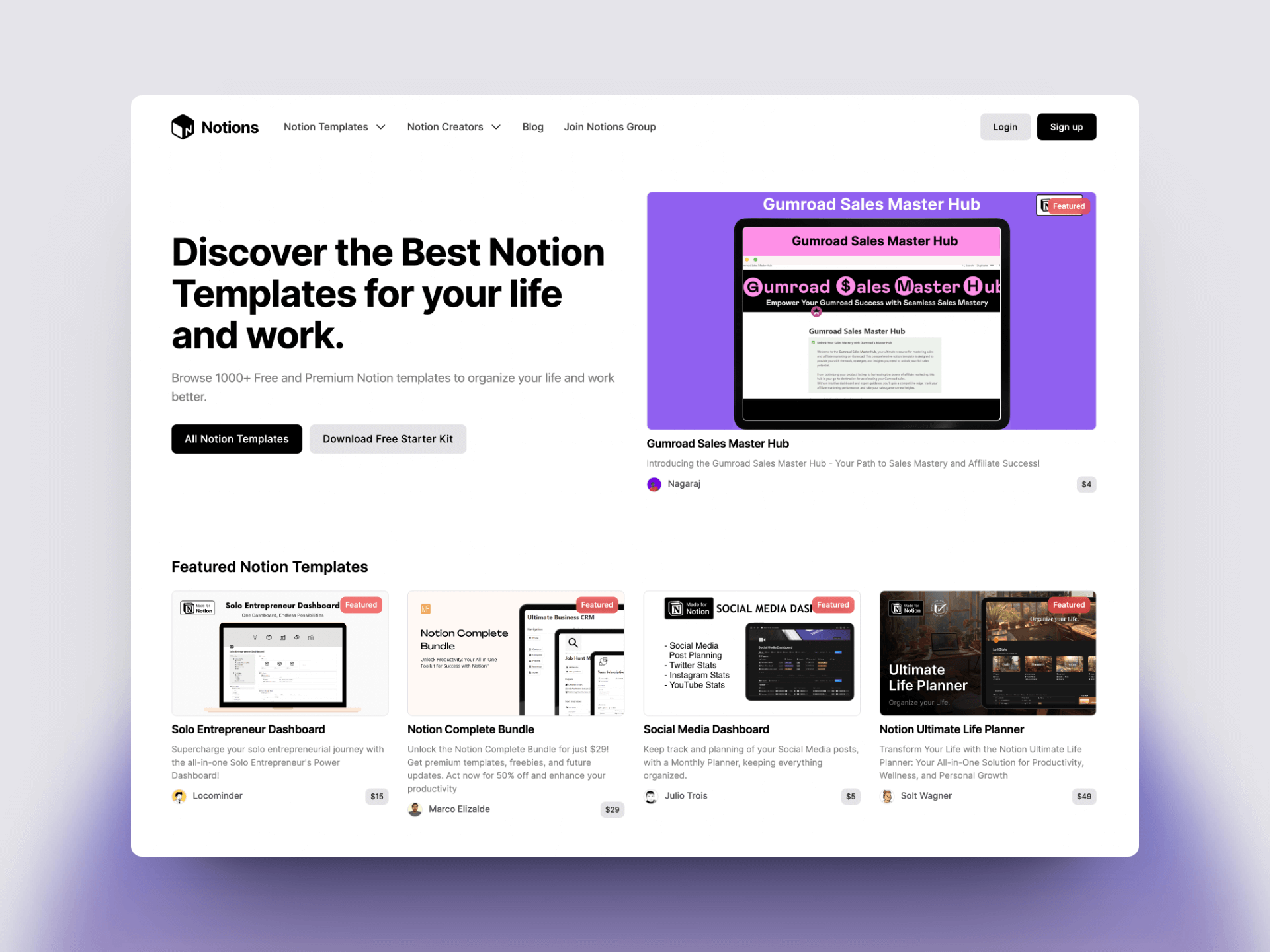 Over 1,400 Notion Templates in one place - Solt Wagner