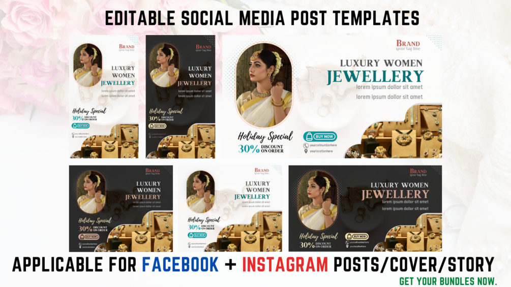 Editable Templates For Your Facebook + Instagram Posts/Cover/Story