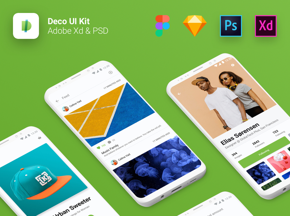 Deco UI Kit for Adobe Xd, Photoshop, Sketch & Figma