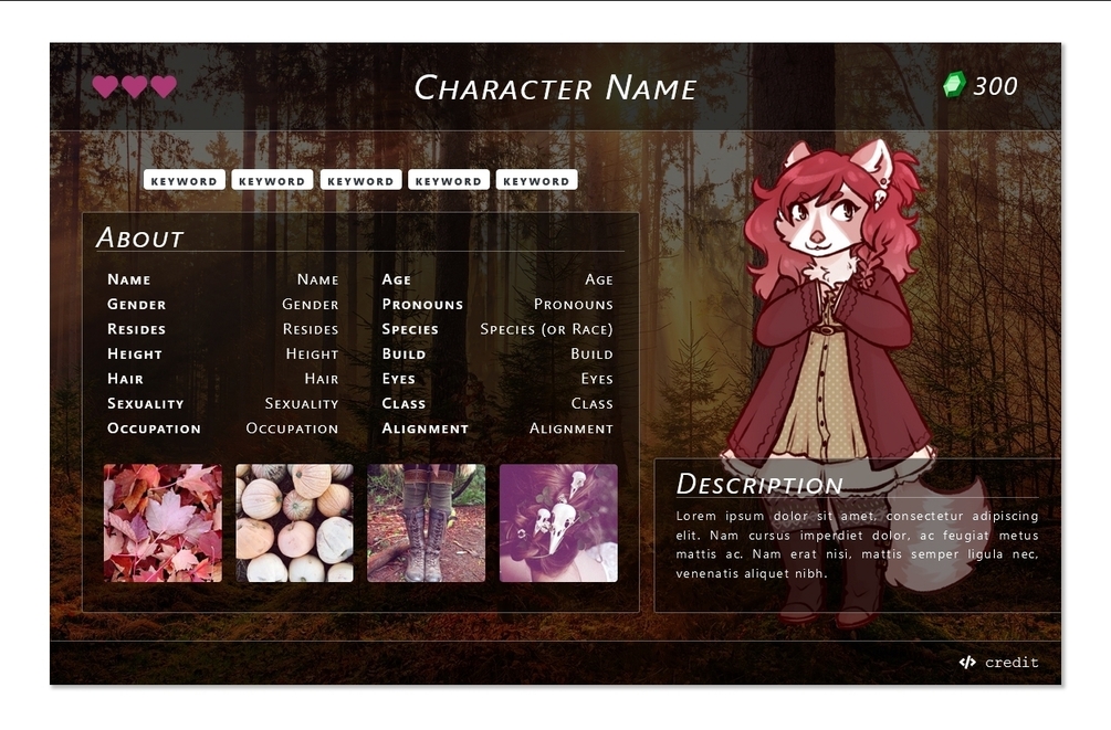 Toyhouse // Hero RPG Character Profile