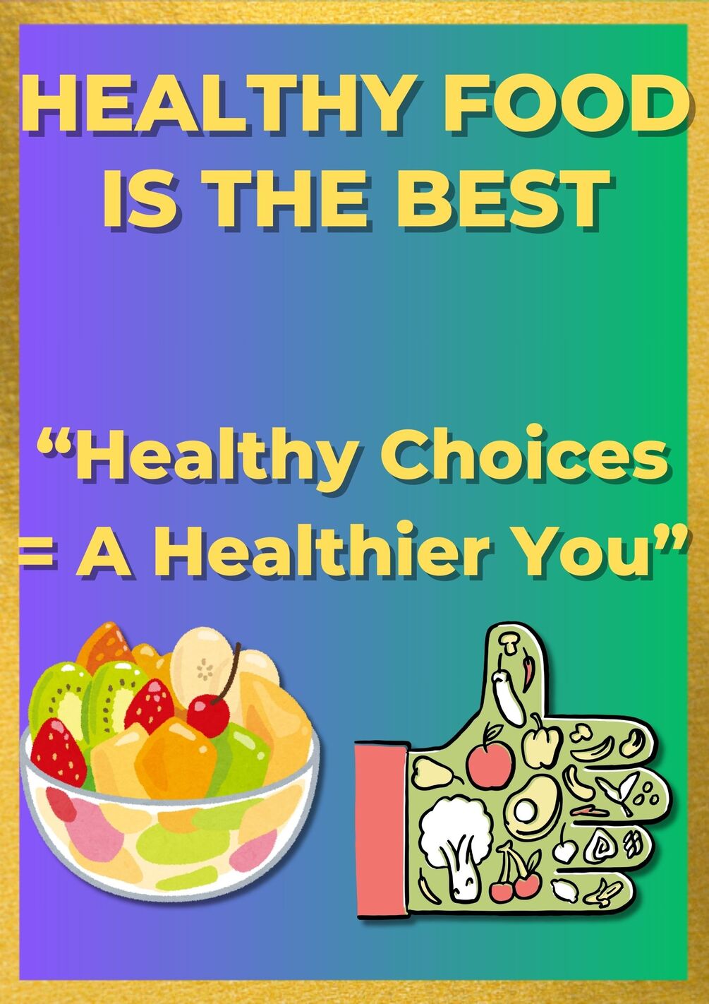 Healthy Food Motivational Poster – Digital Wall Art & Social Media Graphic