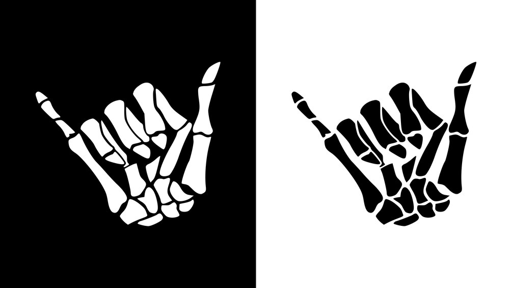 Skeleton Shaka Sign, Skeleton Hand Instant Download SVG, PNG, EPS, DXF ...