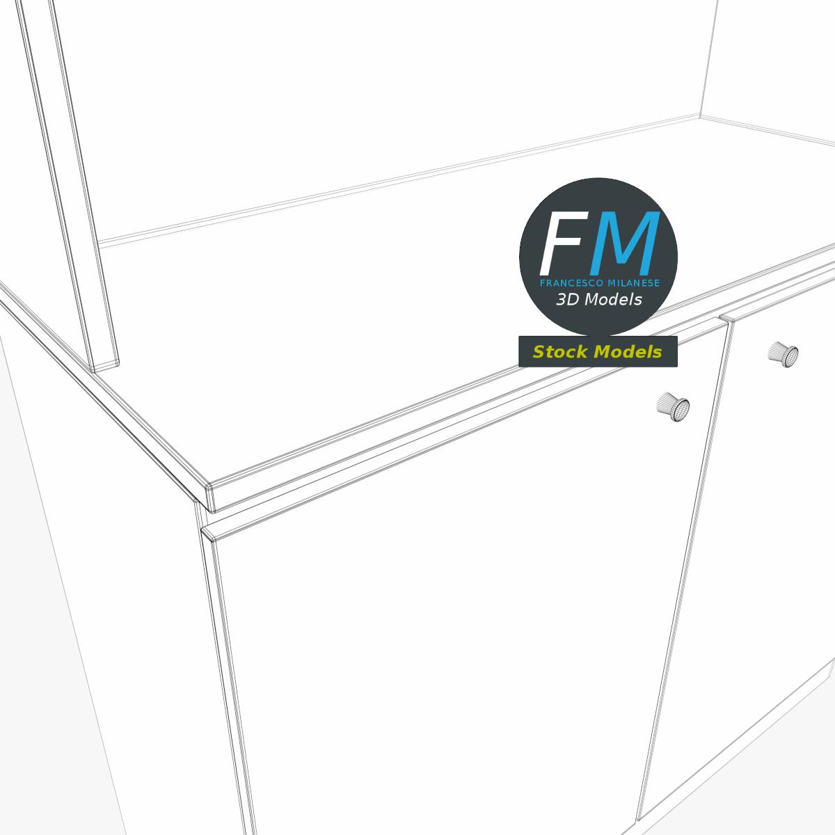 3d Model Empty Bookshelf 2