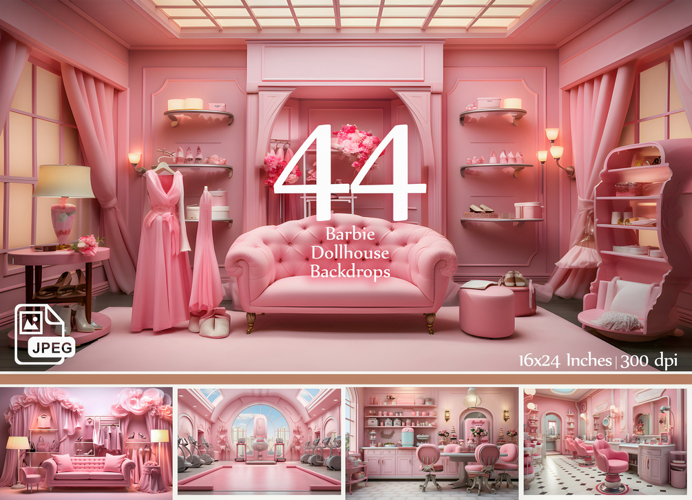 Barbie Dollhouse Backdrops