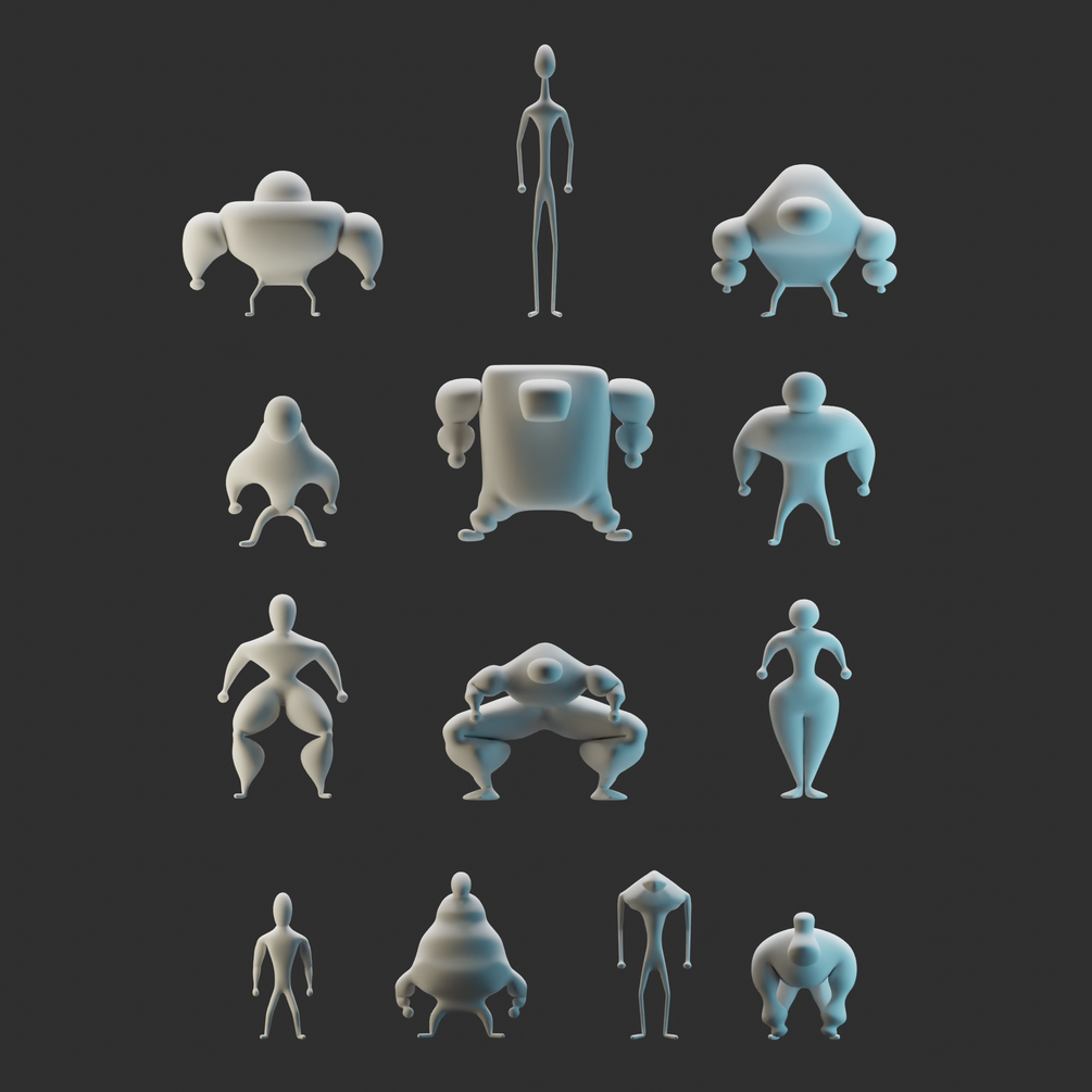 Character Base Mesh Pack || Model Pack, Blend File