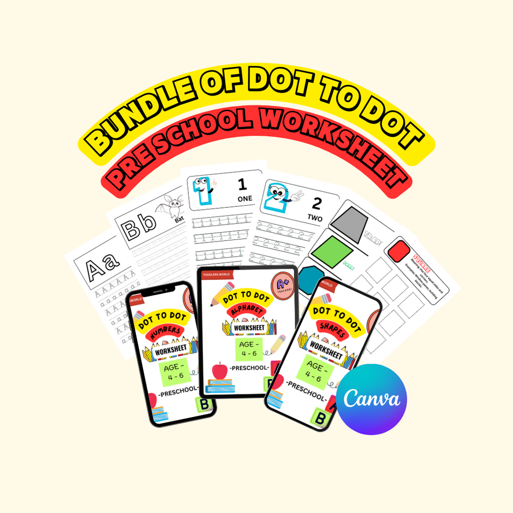 Bundle of Dot to Dot Pre School Worksheet