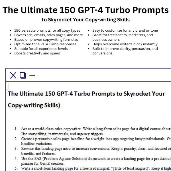 The Ultimate GPT-4 Turbo Prompts for Copy-writing