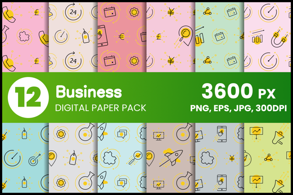 Business 12 Digital Paper Set