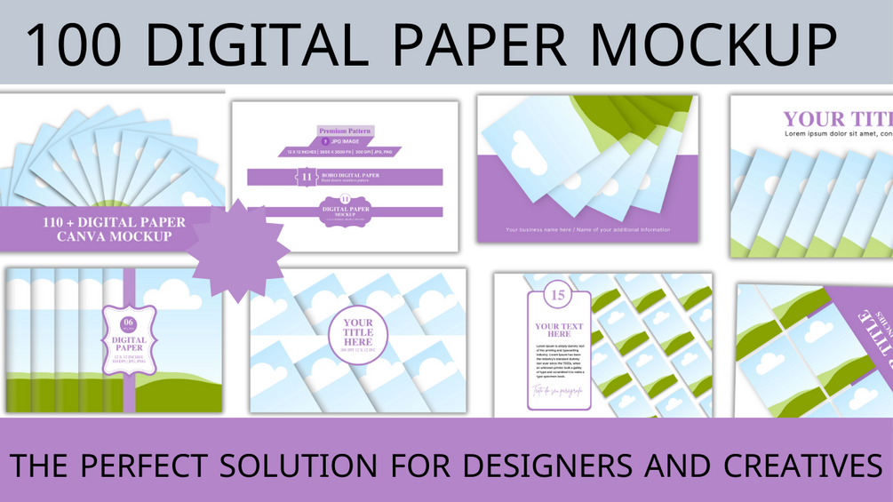 100 Digital paper mockup