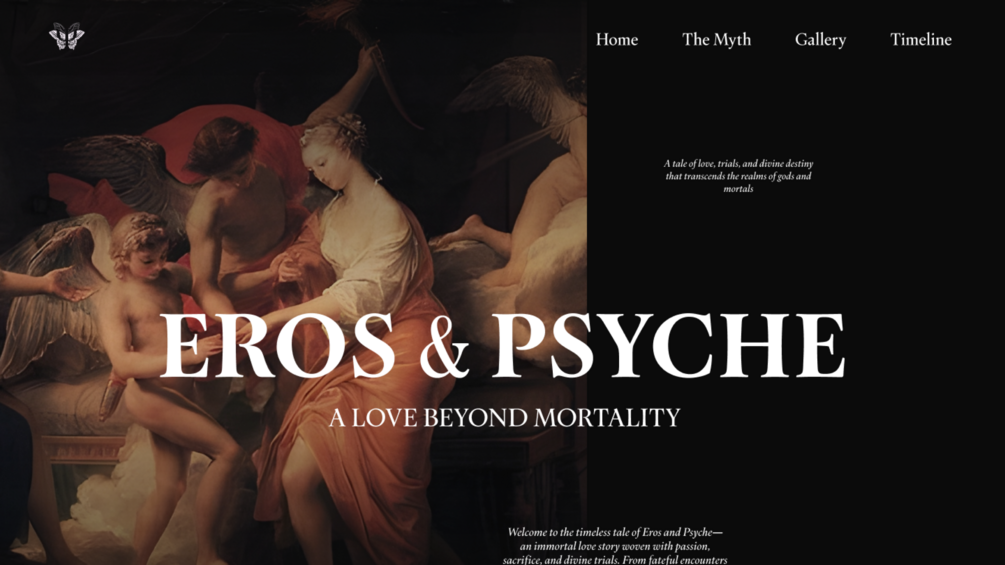Eros & Psyche - Mythical Landing Page UI Design