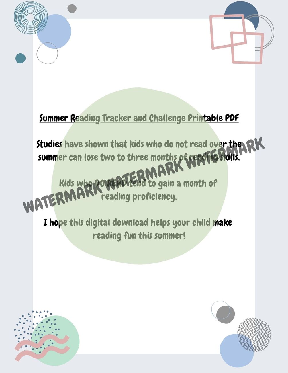 Summer Reading Tracker & Challenge for Kids – Printable Reading Log PDF ...