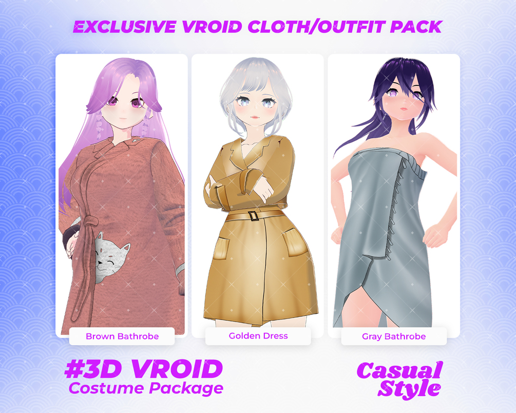 Stream Ready With Chic Female VRoid Outfits - VRoid Clothing Pack ...
