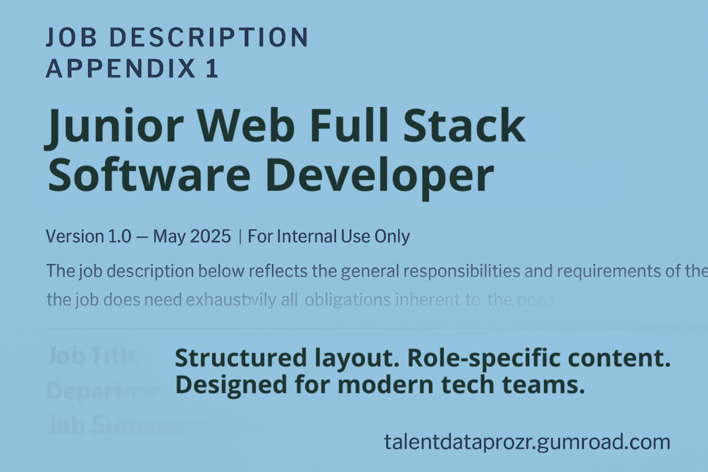 Job Description – Junior Web Full Stack Developer Template