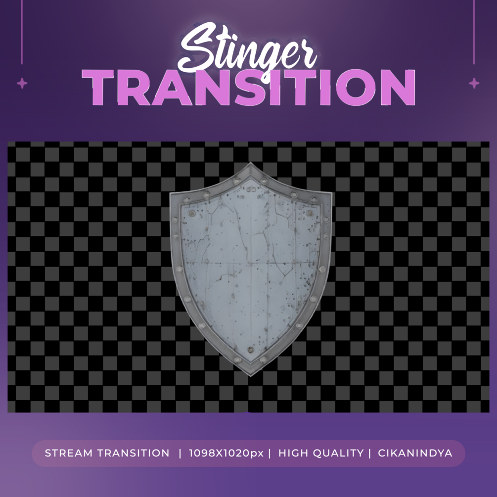 Animated Stinger Transition Iron Shield | Battle-Worn Medieval Overlay ...