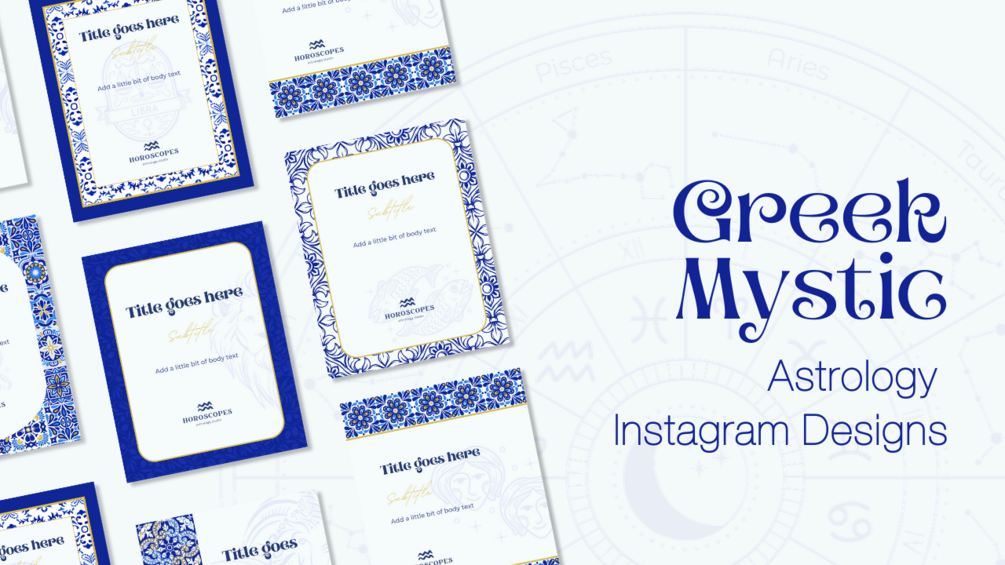 Astrology inspired greek-style instagram design templates