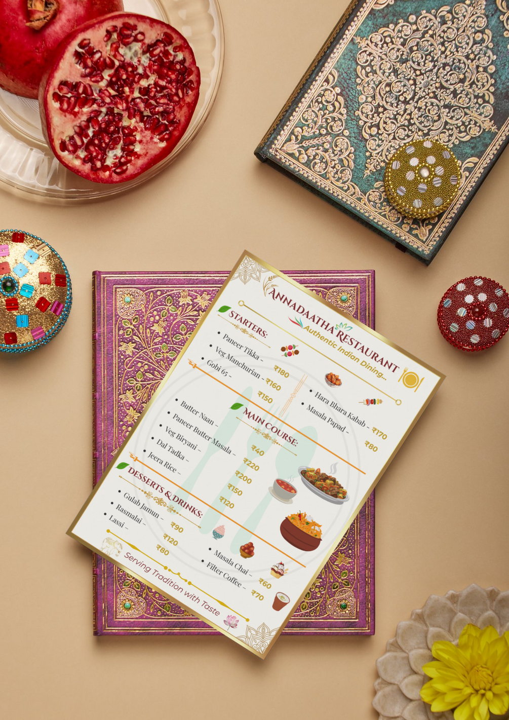 Digital Menu Card Template for Restaurants.