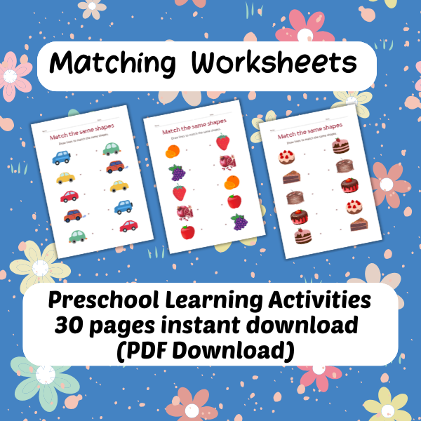 Printable matching worksheets for fun educational activities for ...