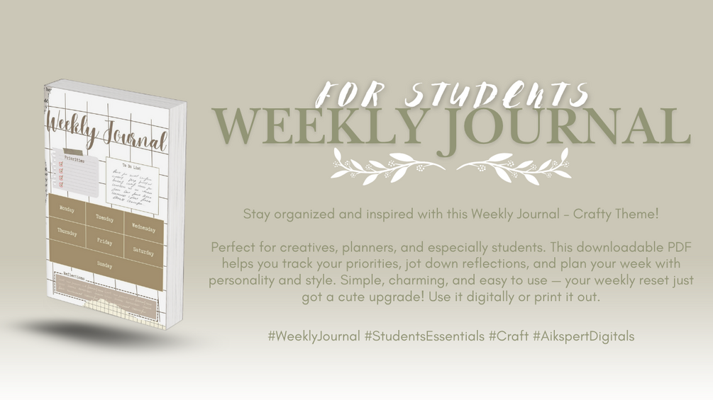 Weekly Journal for Students - Crafty Theme