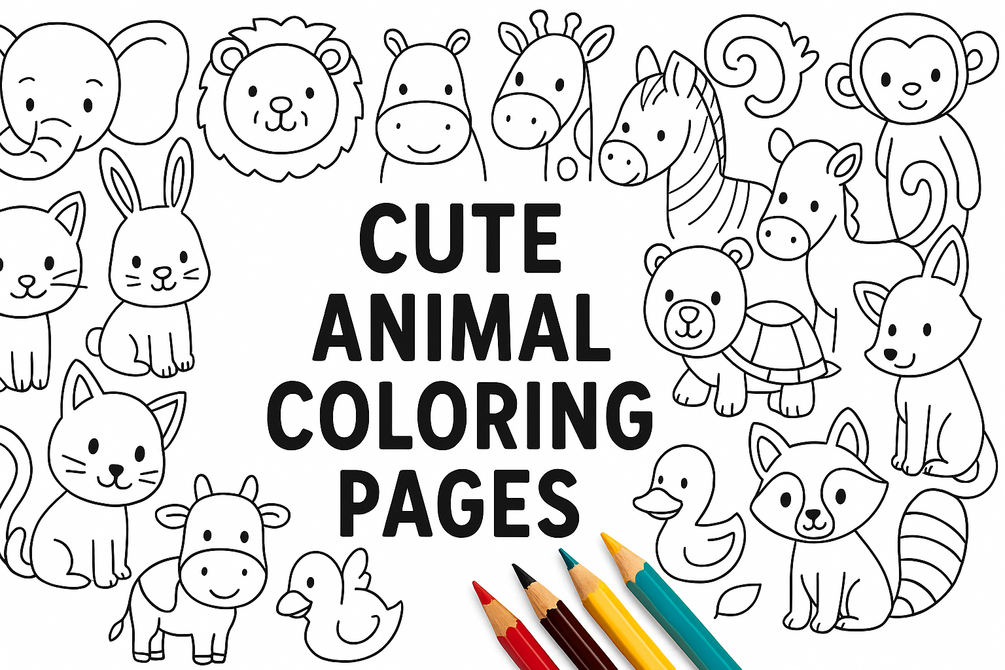 Cute Animal Coloring Pages(Printable Pdf)