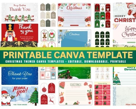 Christmas Tags, Christmas Notepad, and Christmas Thank You Card Bundle ...