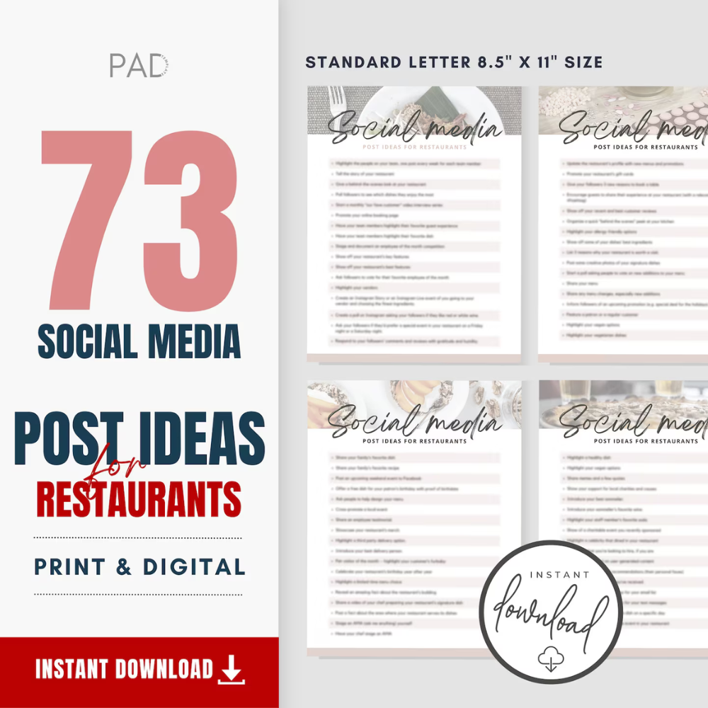 73 Social Media Post Ideas for RESTAURANTS | Restaurant Branding ...