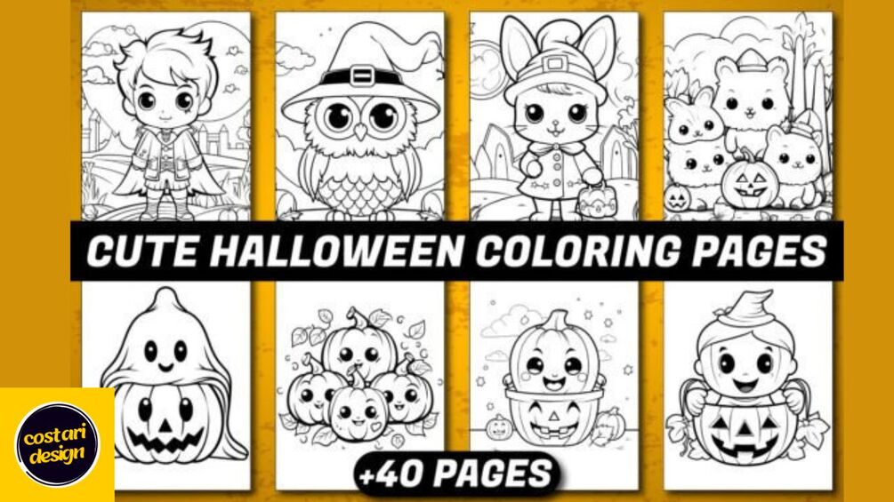 CUTE HALLOWEEN COLORING BOOK for KIDS