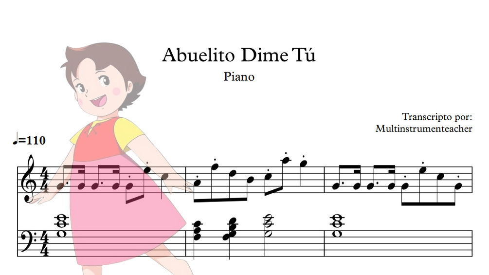 Abuelito Dime Tú - Partitura para piano