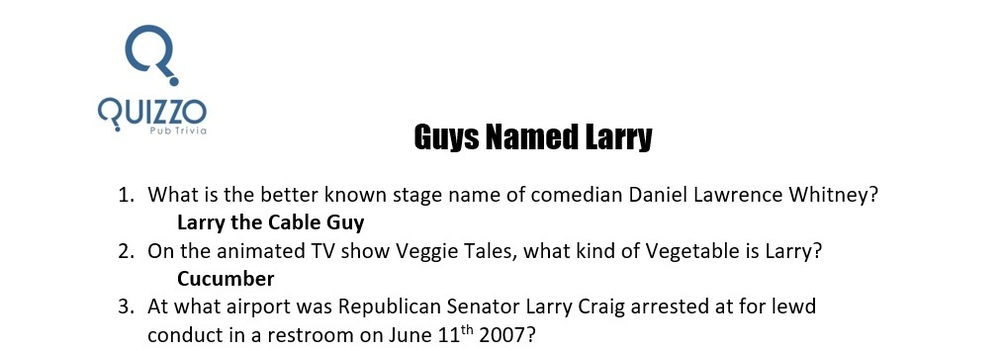General Knowledge: Guys Named Larry