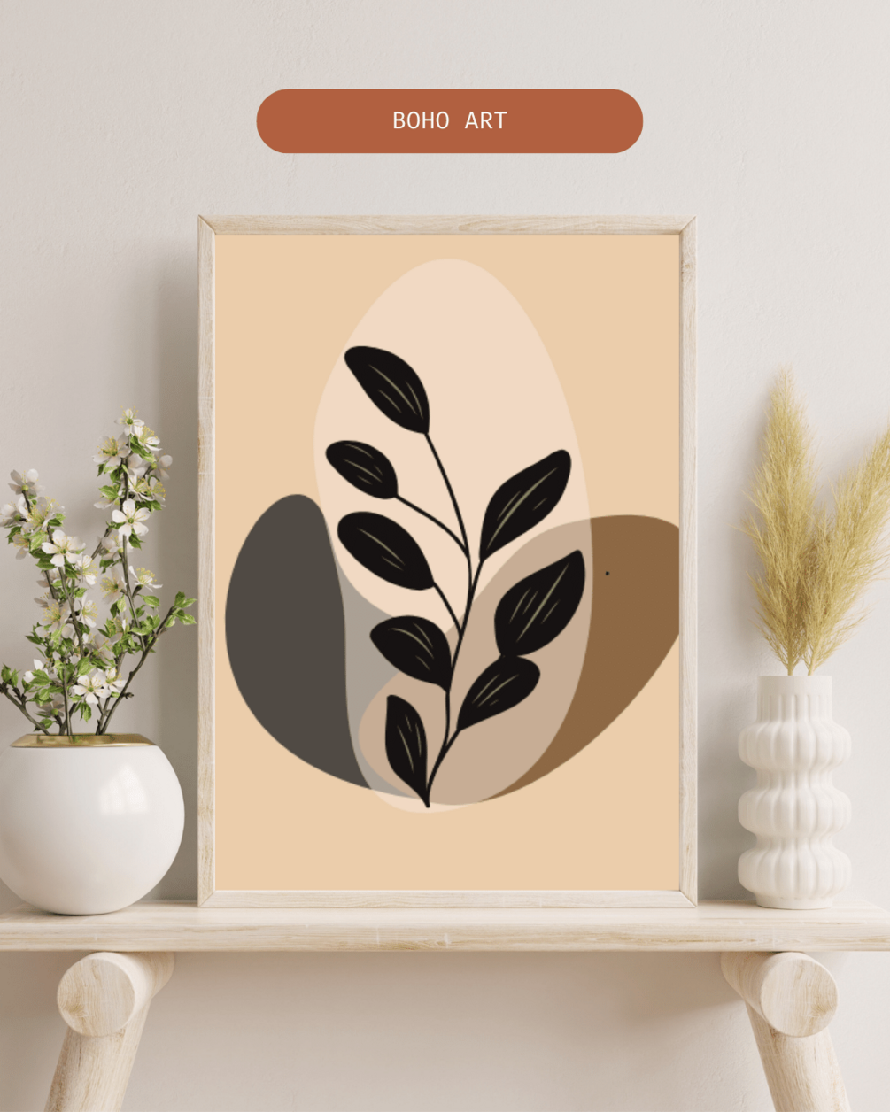 Bohemian Wall Art Printable, Earth Tone Digital Download, Modern ...