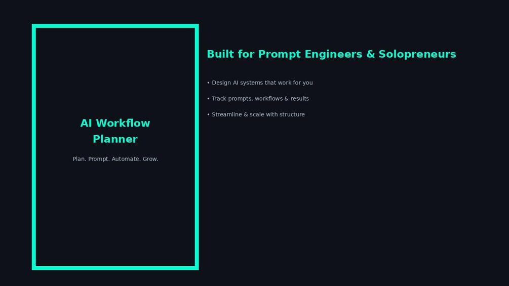 AI Workflow Planner: Build Smarter Systems with Prompts and Automation