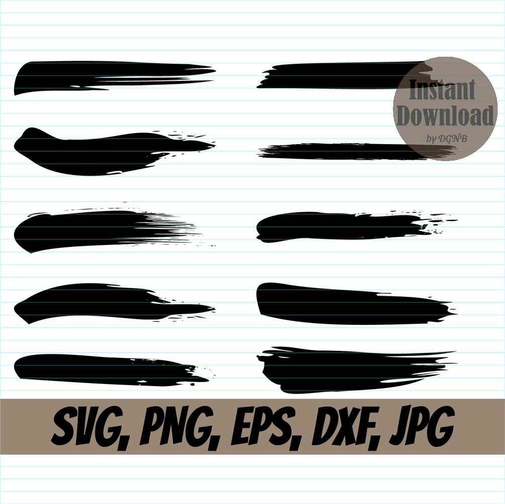 PAINT BRUSHES SVG,brush mark svg,paint stroke svg, Paint brushes cut ...