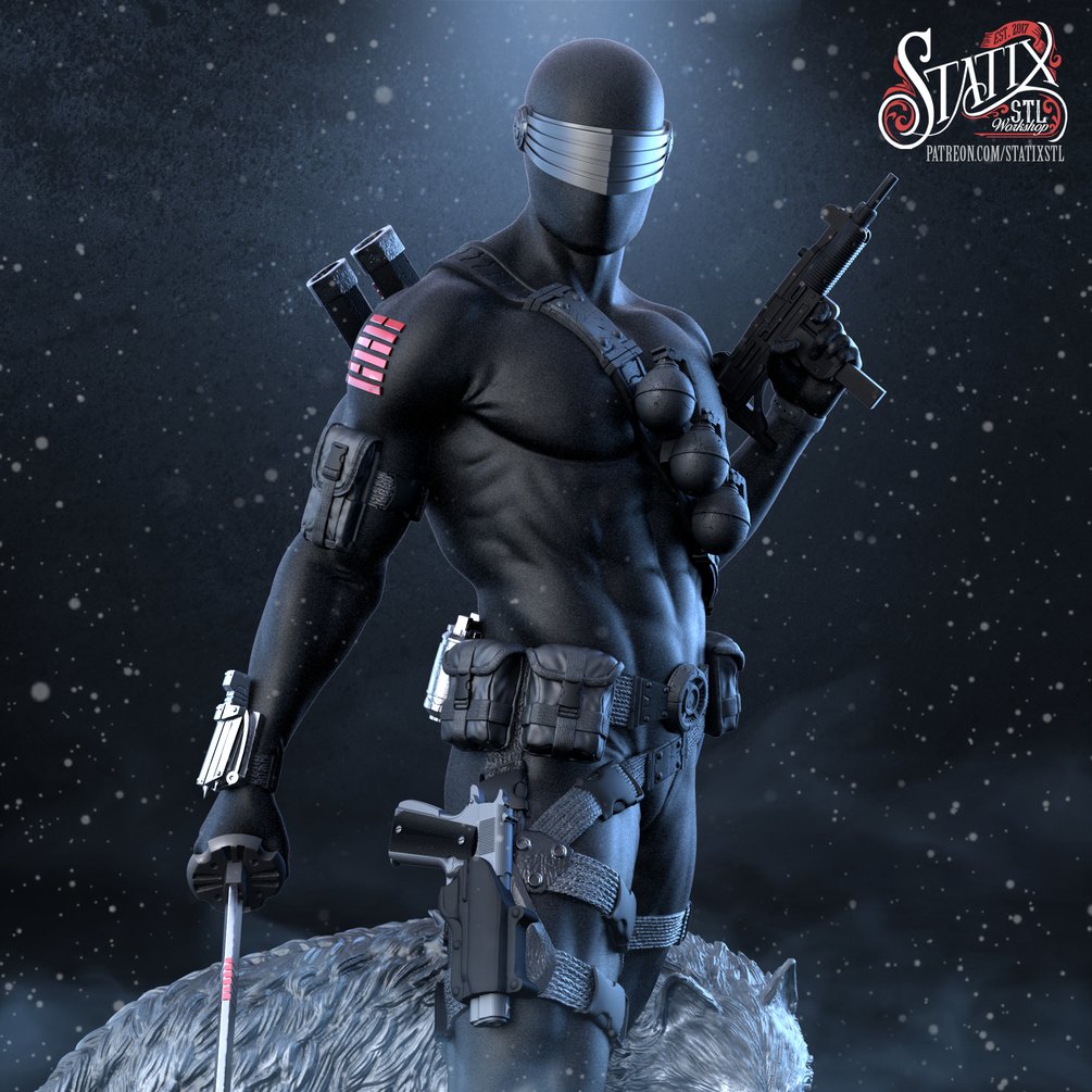 Snake Eyes 1/6 Scale STL for 3D Printing
