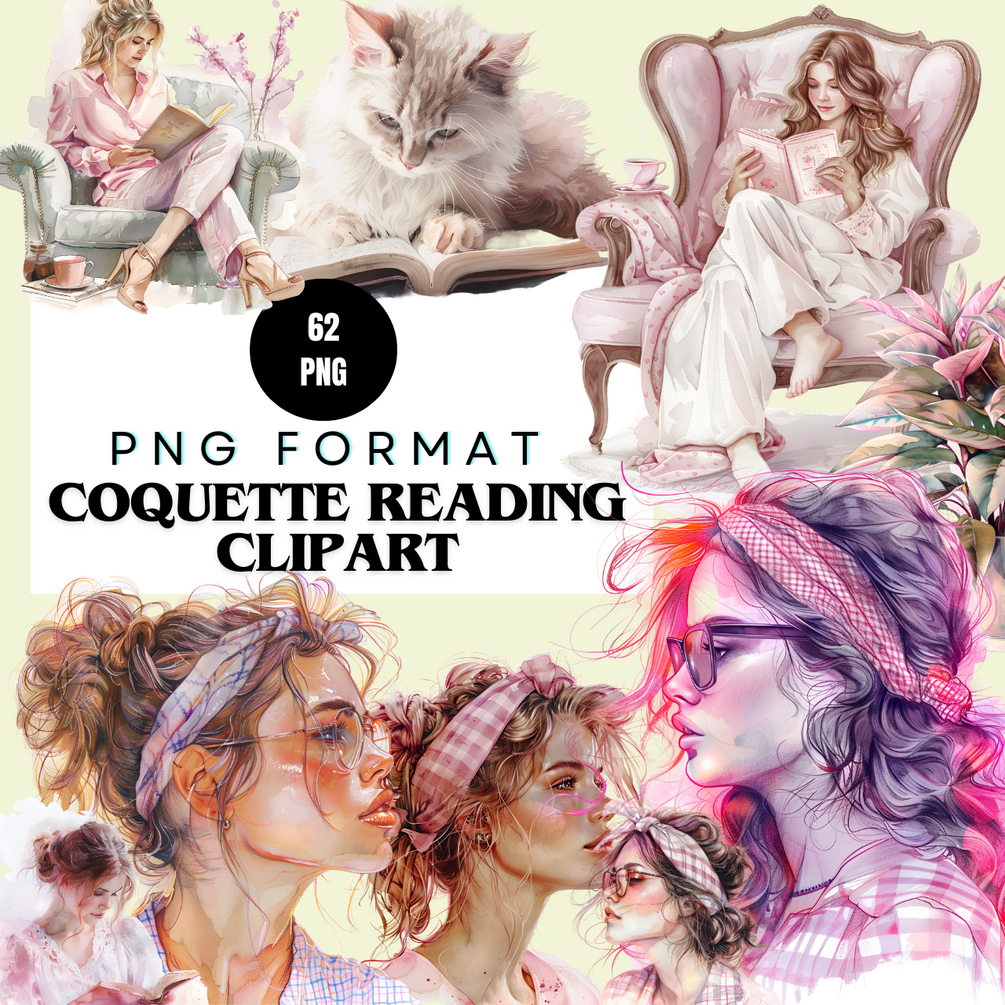 Coquette-Reading Clipart 62 PNG