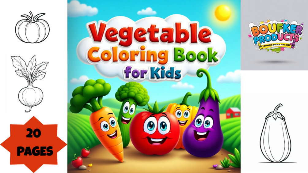 Vegetables coloring book for kids