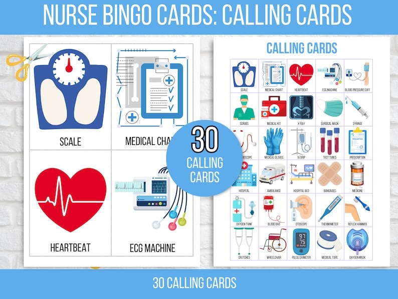 Nurse Bingo, 30 Printable Nurse Bingo Cards