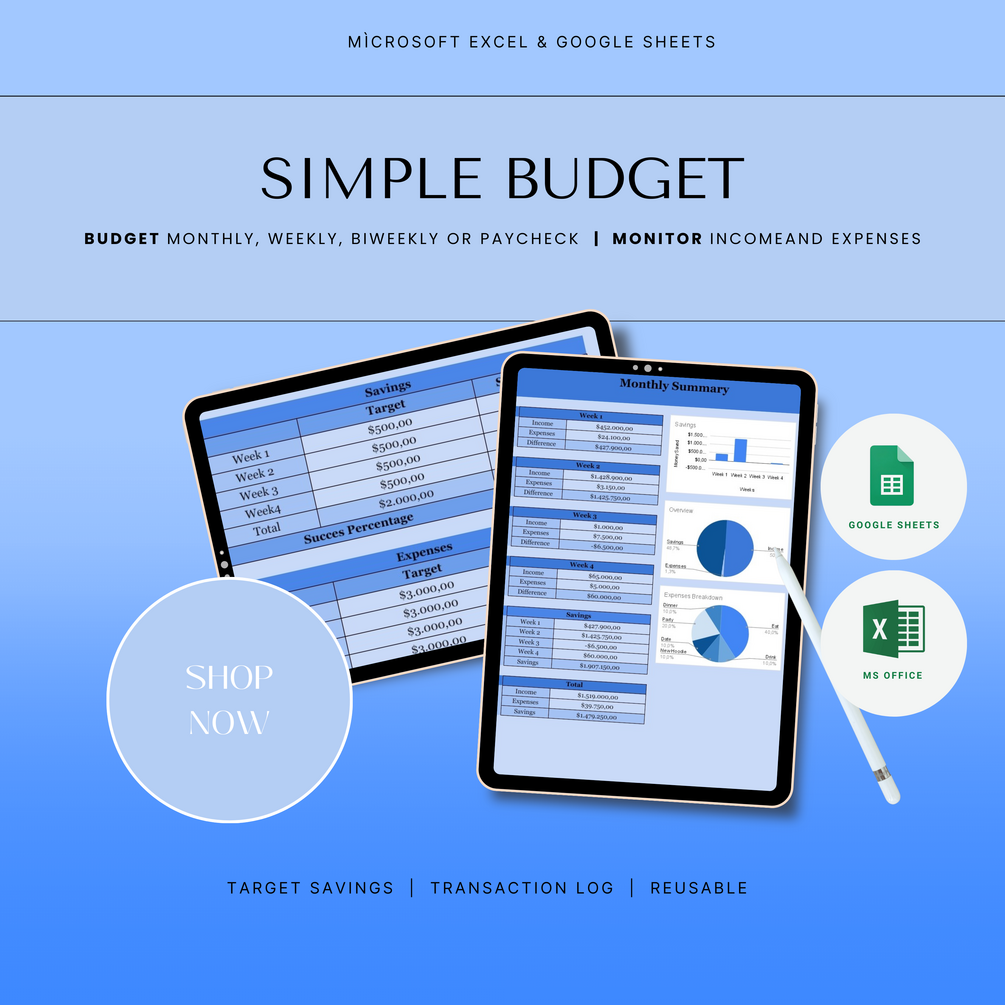 Cash Flow Tracker - Digital Budget Planner Template
