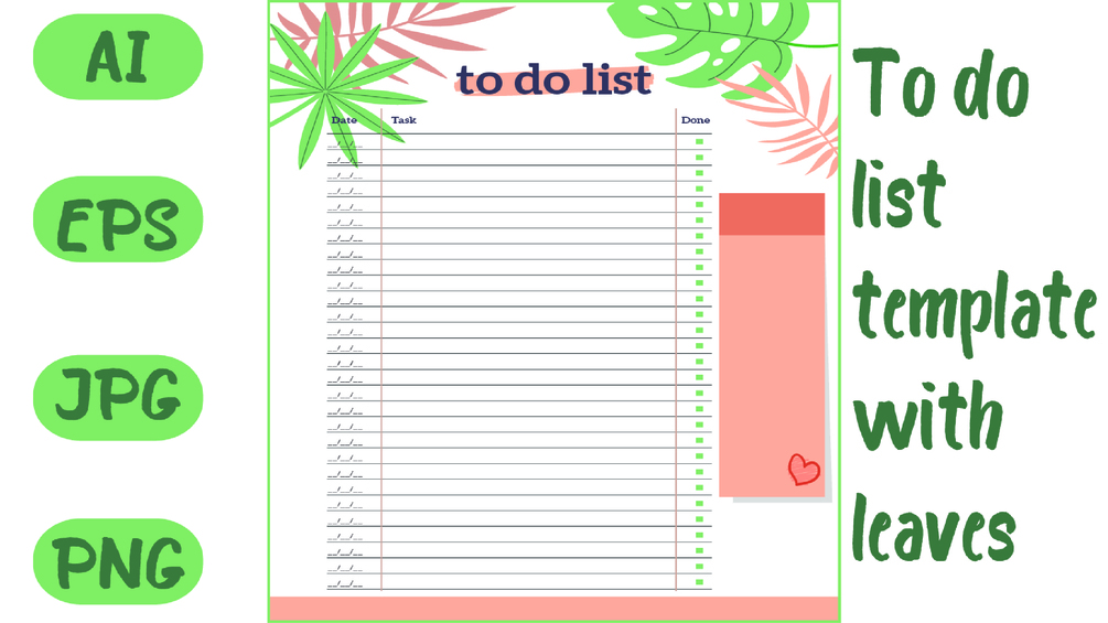 To do list template with leaves