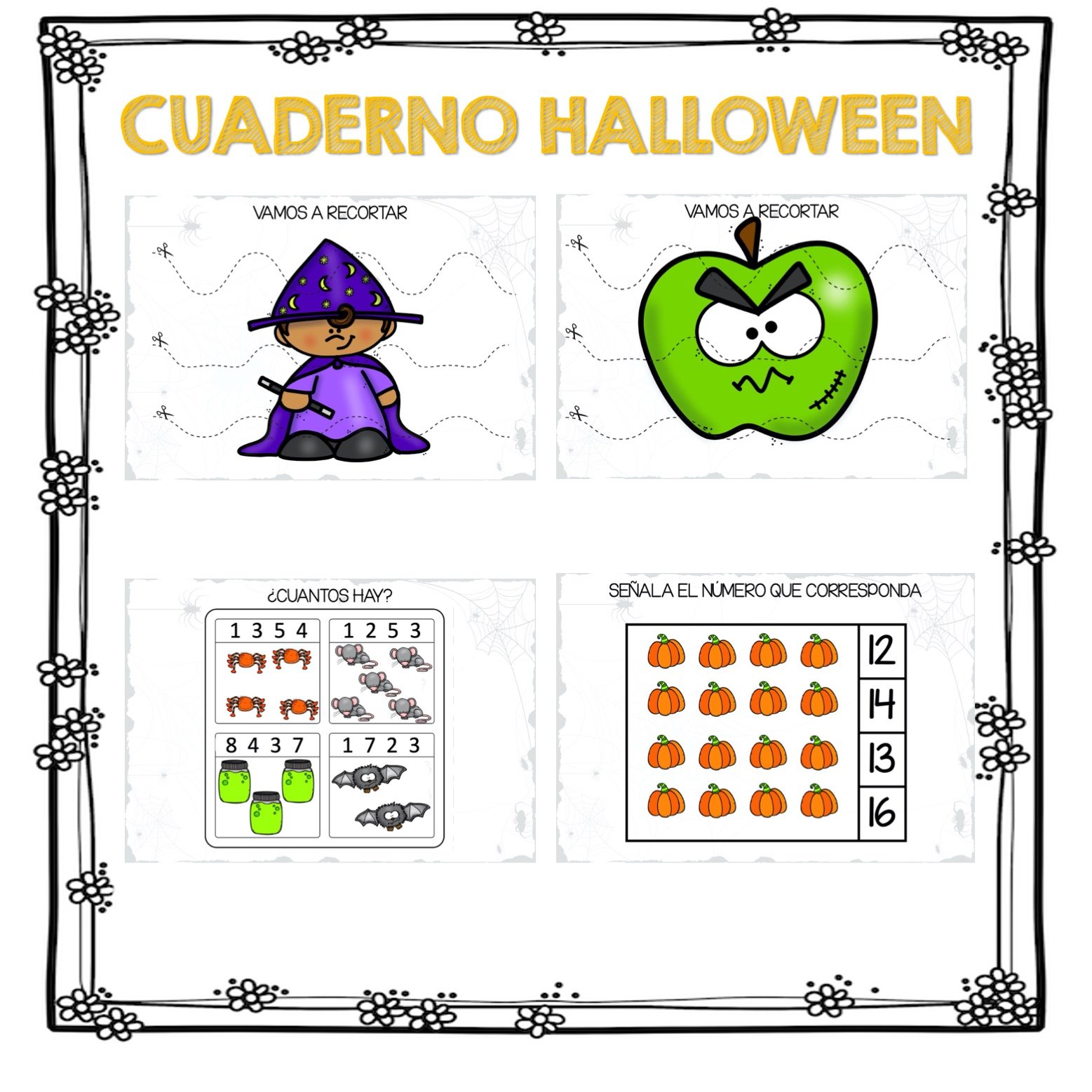 CUADERNO DE HALLOWEEN ATENCIÓN Y LECTOESCRITURA + 250 PÁGINAS - TIENDA ...